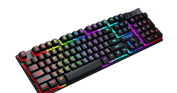 T‑Wolf T20 104-Key RGB Wired Gaming Keyboard – Membrane, Anti-Ghosting